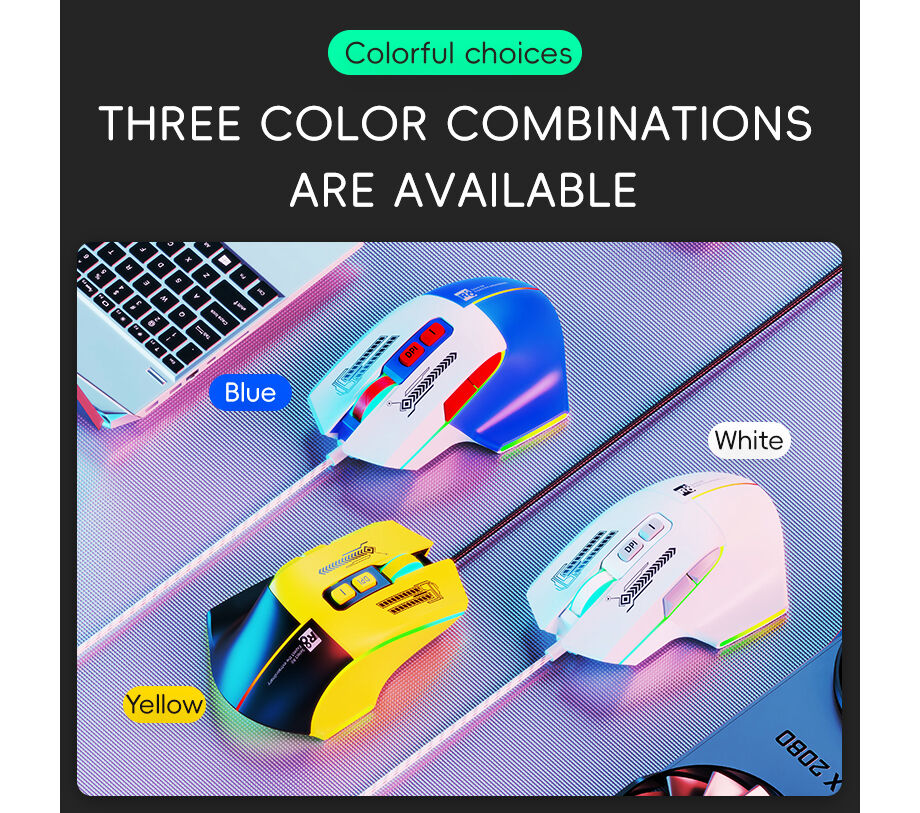 Professional 3600 Dpi Optical Sensor Backlight Wired 7d Gaming Mouse ...
