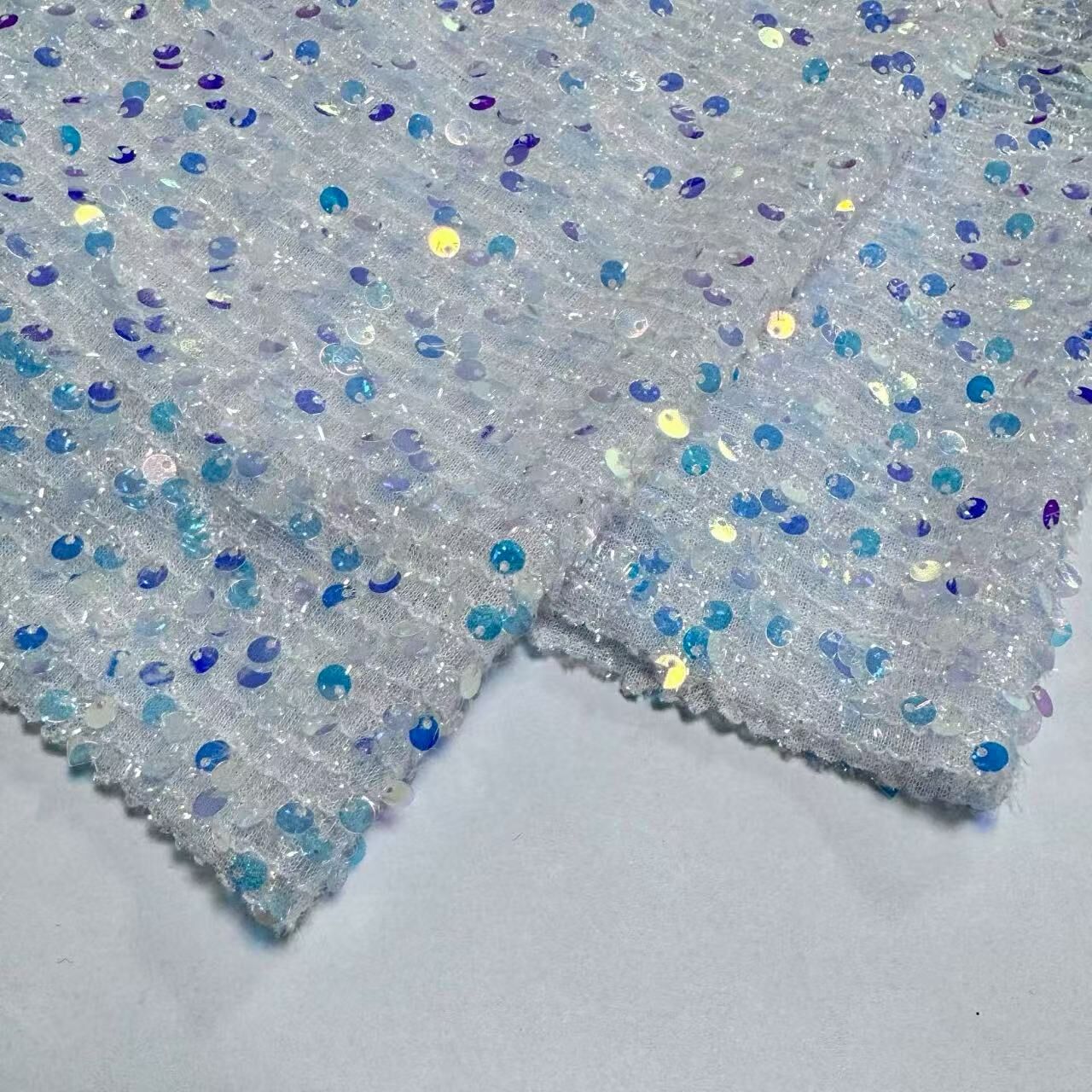 Stock 5mm Shiny Multi-color Sequin Velvet Fabric Fashion 3d Embroidery ...