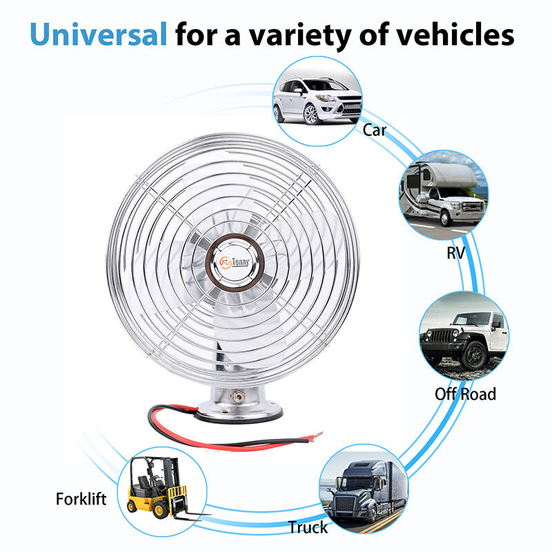 Factory Direct 6 Inch Car Oscillating Fan Metal 12v/24v Dual Speed With ...