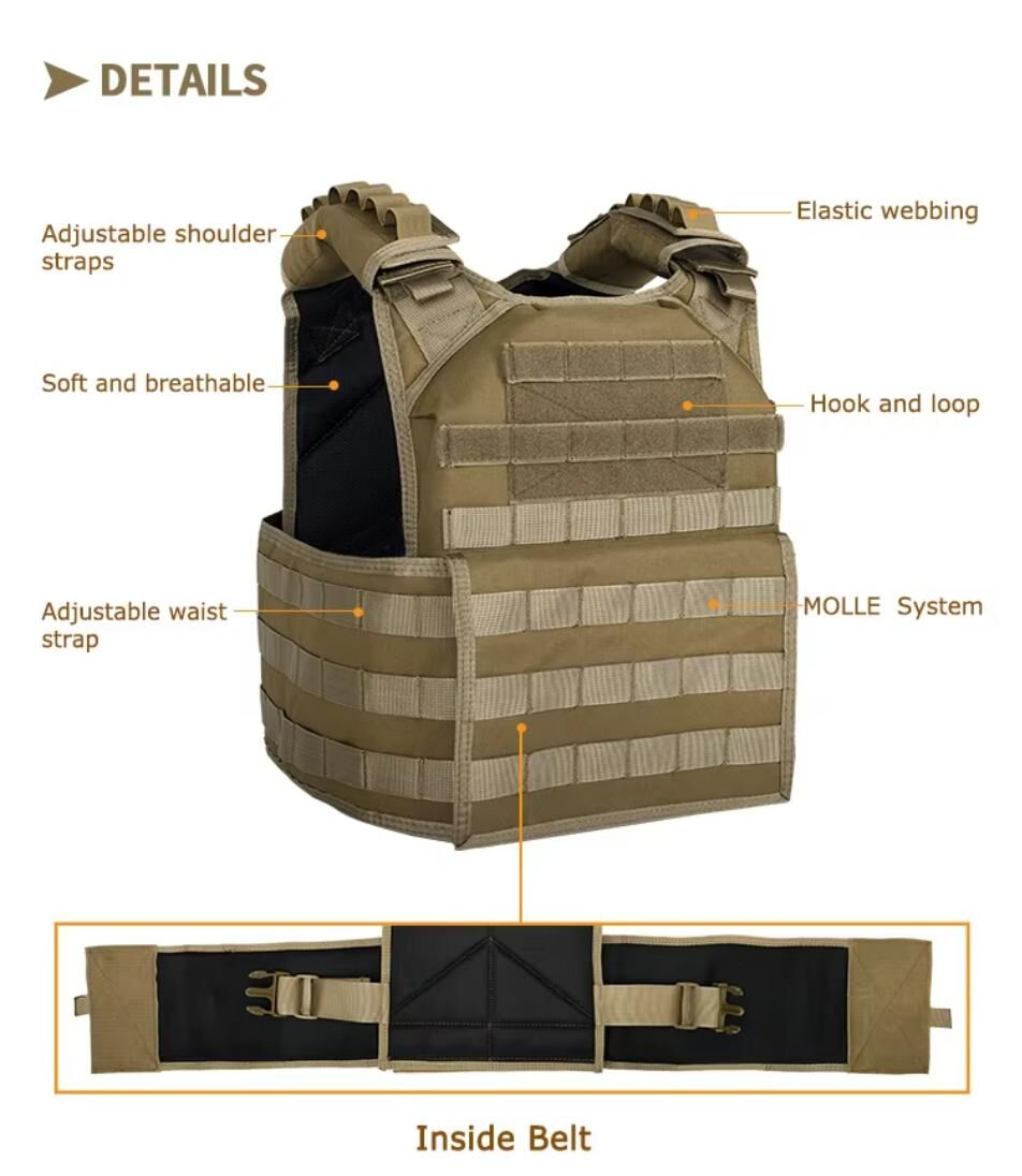 Combat Training Vest Mesh Outdoor Protective Safety Duty Vests Plate Carrier Molle Tactical ...