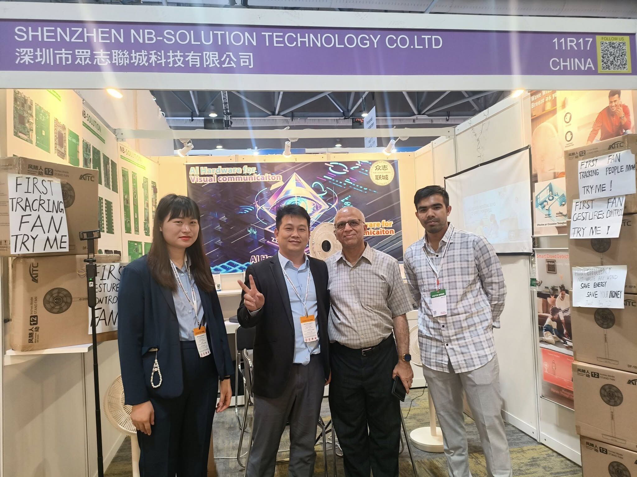 Aitc 2025 Innovation Smart Ai Cooling Fan Auto Human Tracking Gesture ...