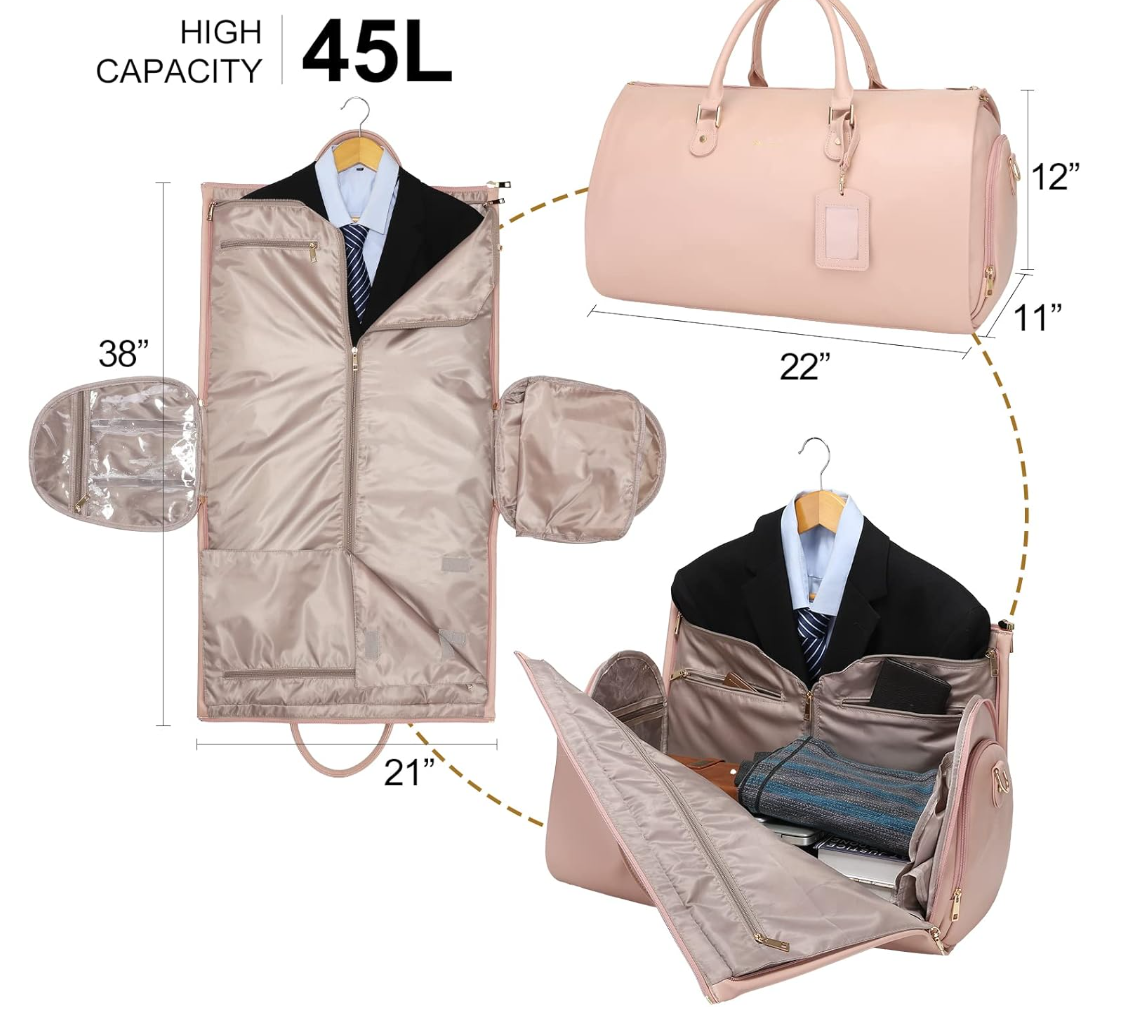 Travelnota Leather Garment Bag For Travel, Carry On Suit Carrier Travel ...