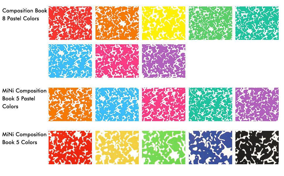 Mini Sized 30 Pack 5 Colors Narrow Ruled Mini Composition Books, Small ...