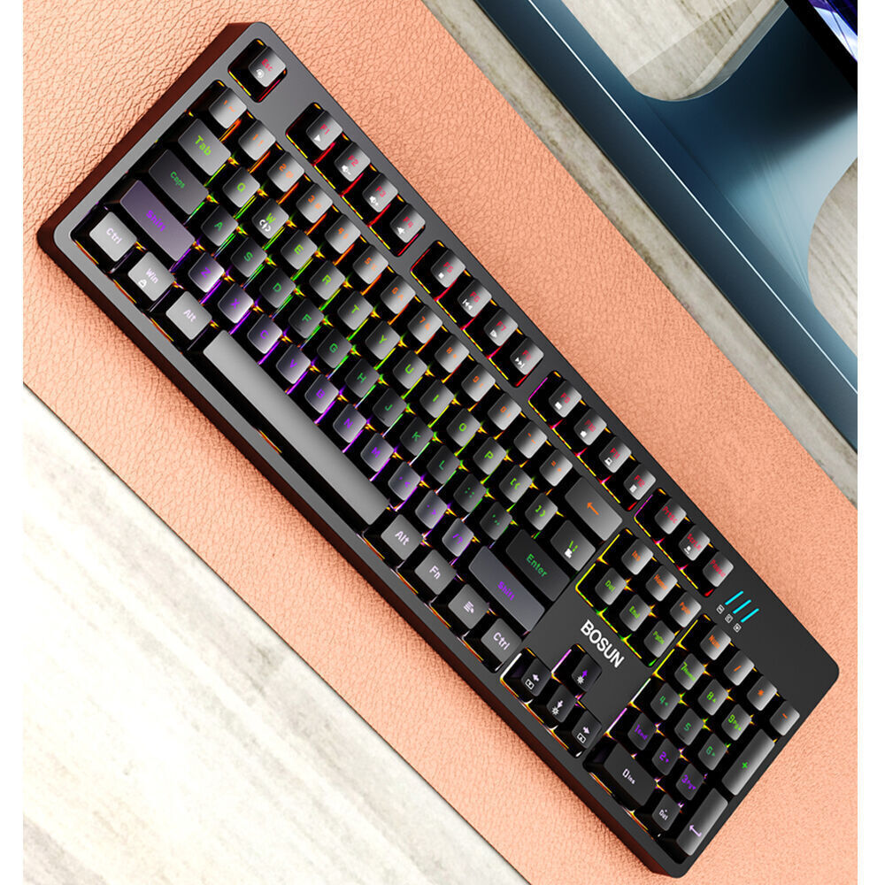2025 Lastest Cheapest Rainbow Backlit Mechanical Keyboards 104keys ...