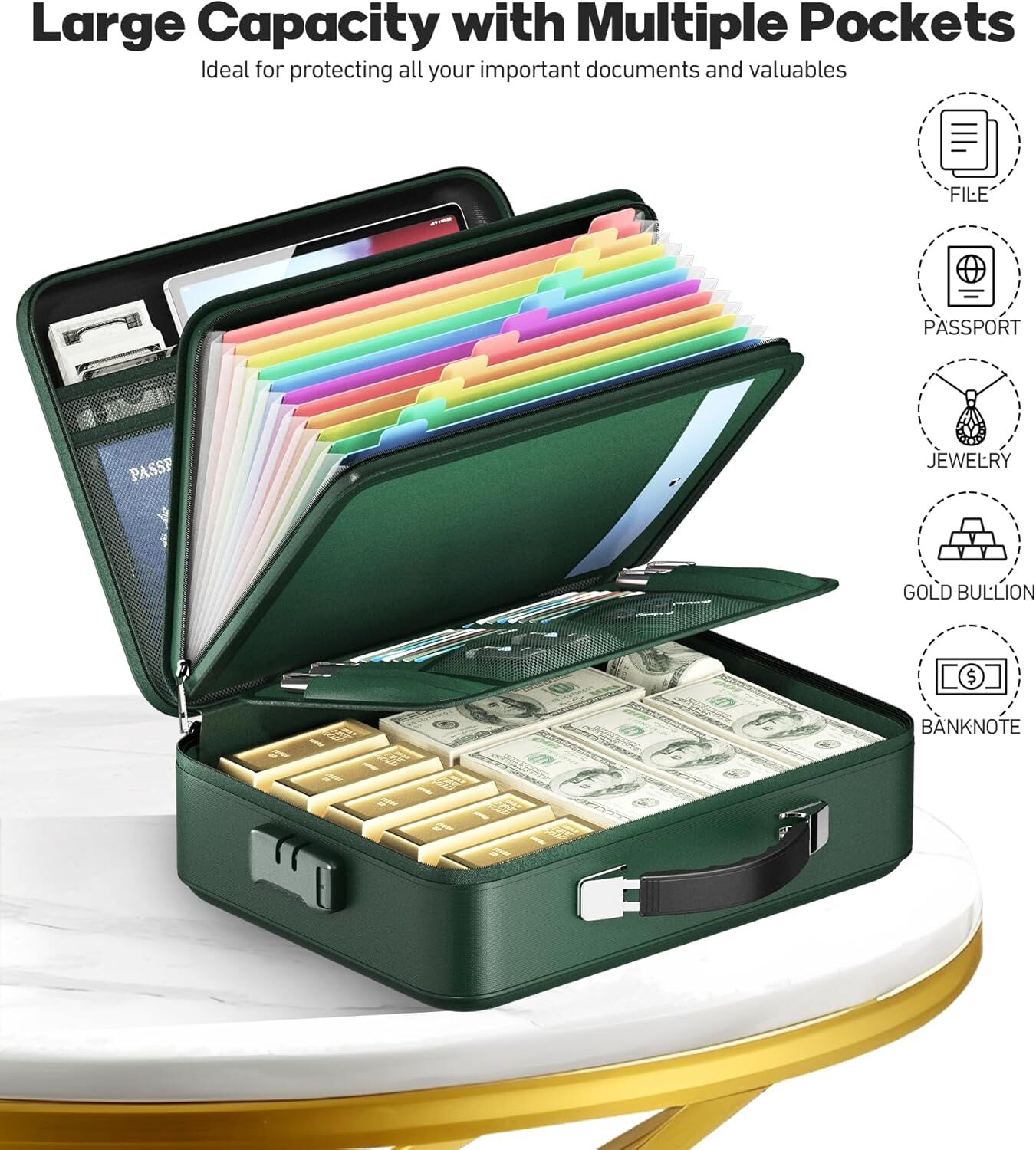 Waterproof And Fire-resistant Storage Zipper Bag Fireproof Document ...