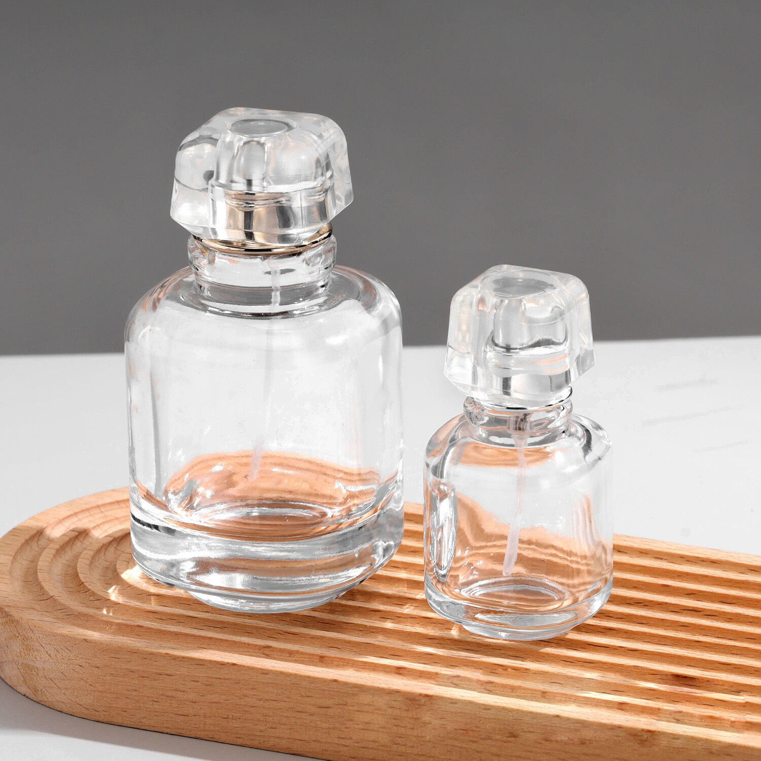 Empty Luxury Fragrance Container Clear Spray Glass Perfume Bottle ...