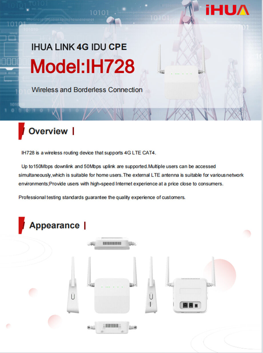 Ihua Indoor 4g Lte Cat 4 Modem Router With Sim Card Slot, Wifi ...