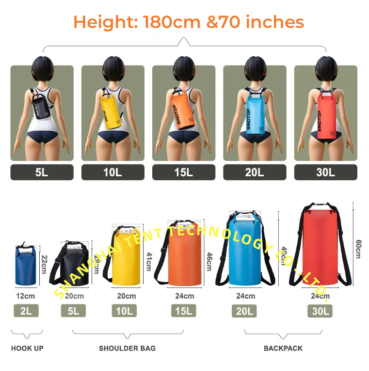 Custom Lightweight Large Capacity Waterproof Dry Bag With Adjustable ...