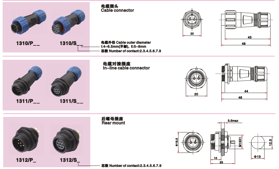 Bulk Buy China Wholesale Waterproof Ip68 Electrical Sp13 2 3 4 5 6 7 9 ...