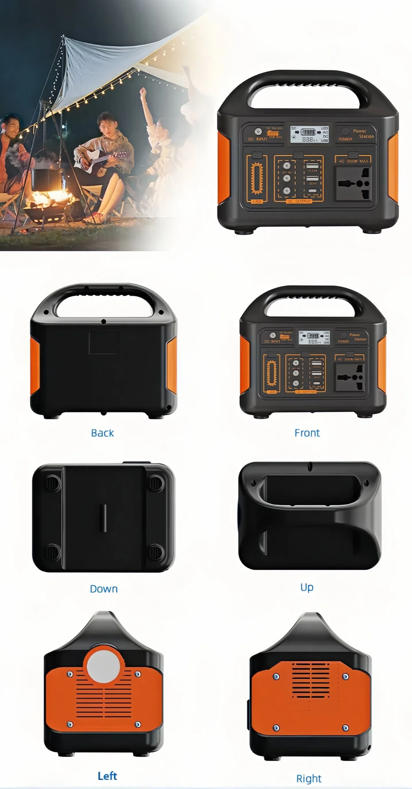 Eg009li Solar-ready Portable Power Station 300w Pure Sine Wave 204.8wh ...