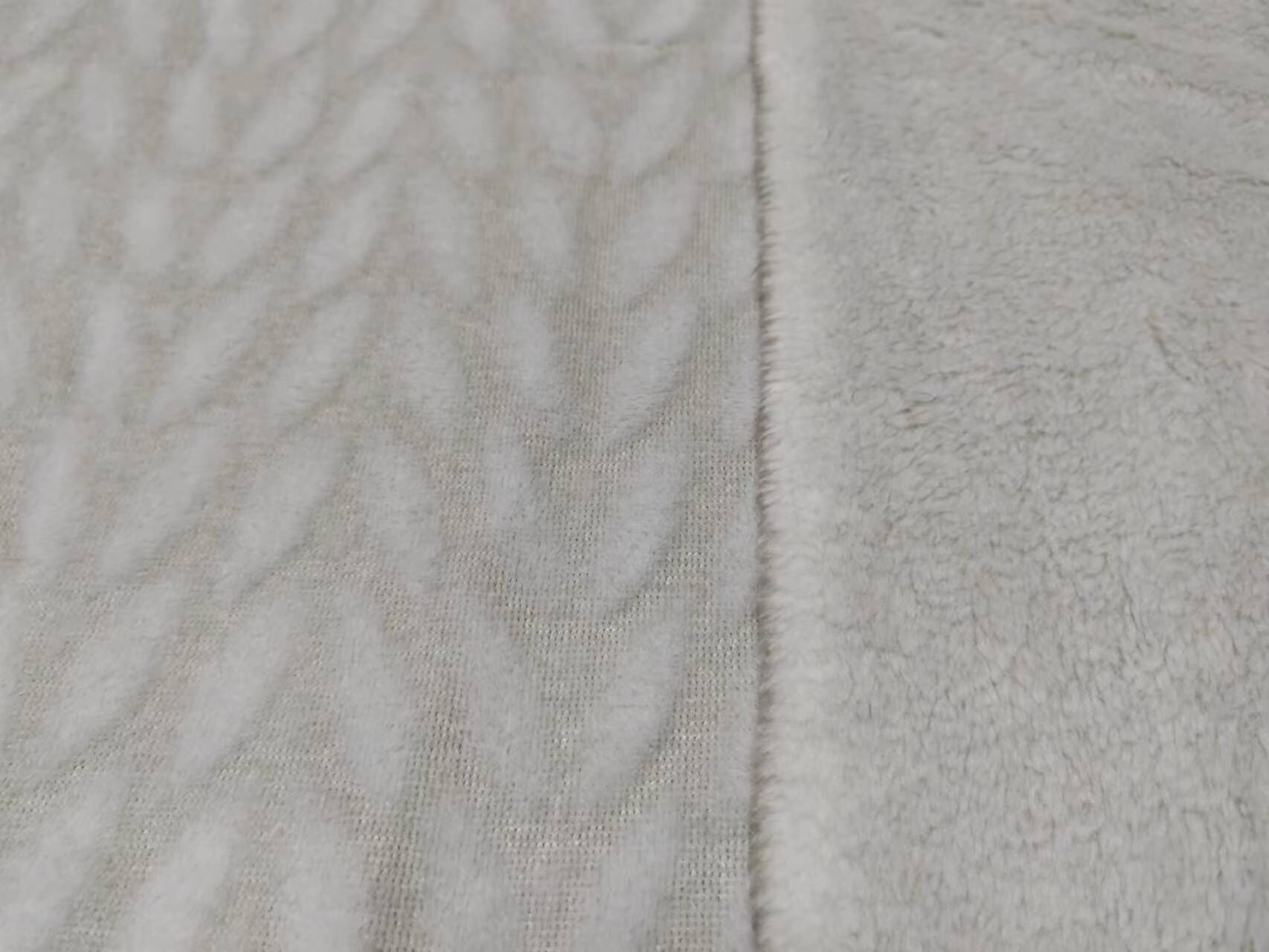 Light Grey Polyester Micro Coral Fleece In Printing And Burn-out ...