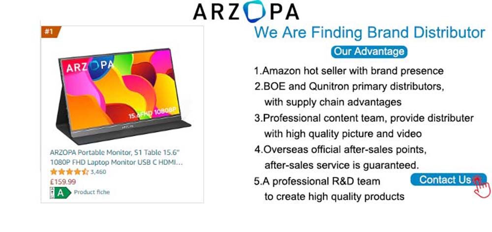 Arzopa A1t 15.6 Inch Pulgadas 1080p Touch Touchscreen 2025 Ips Portable ...