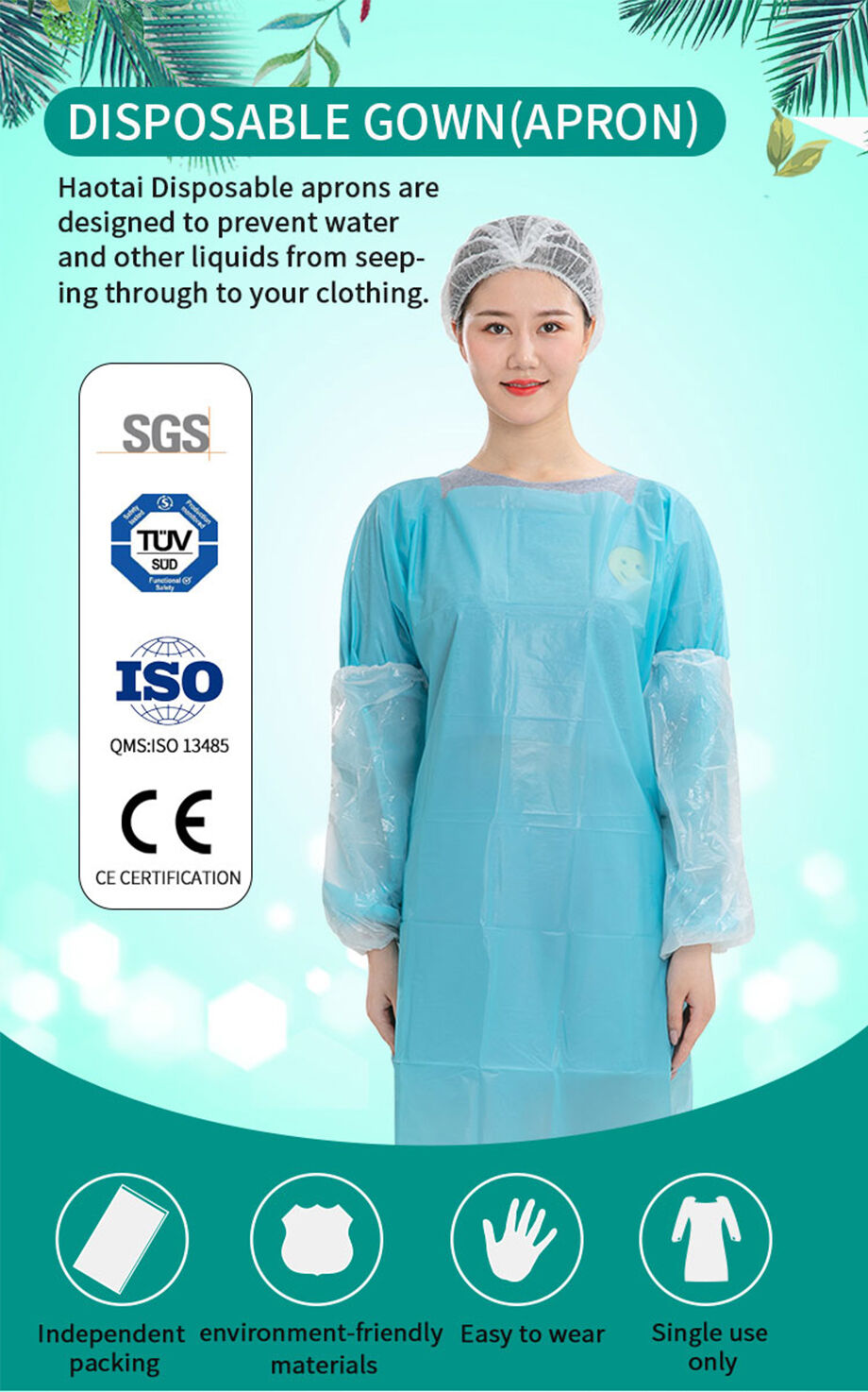 Disposable Breathable Experimental Clothes With Snap Fasteners ...