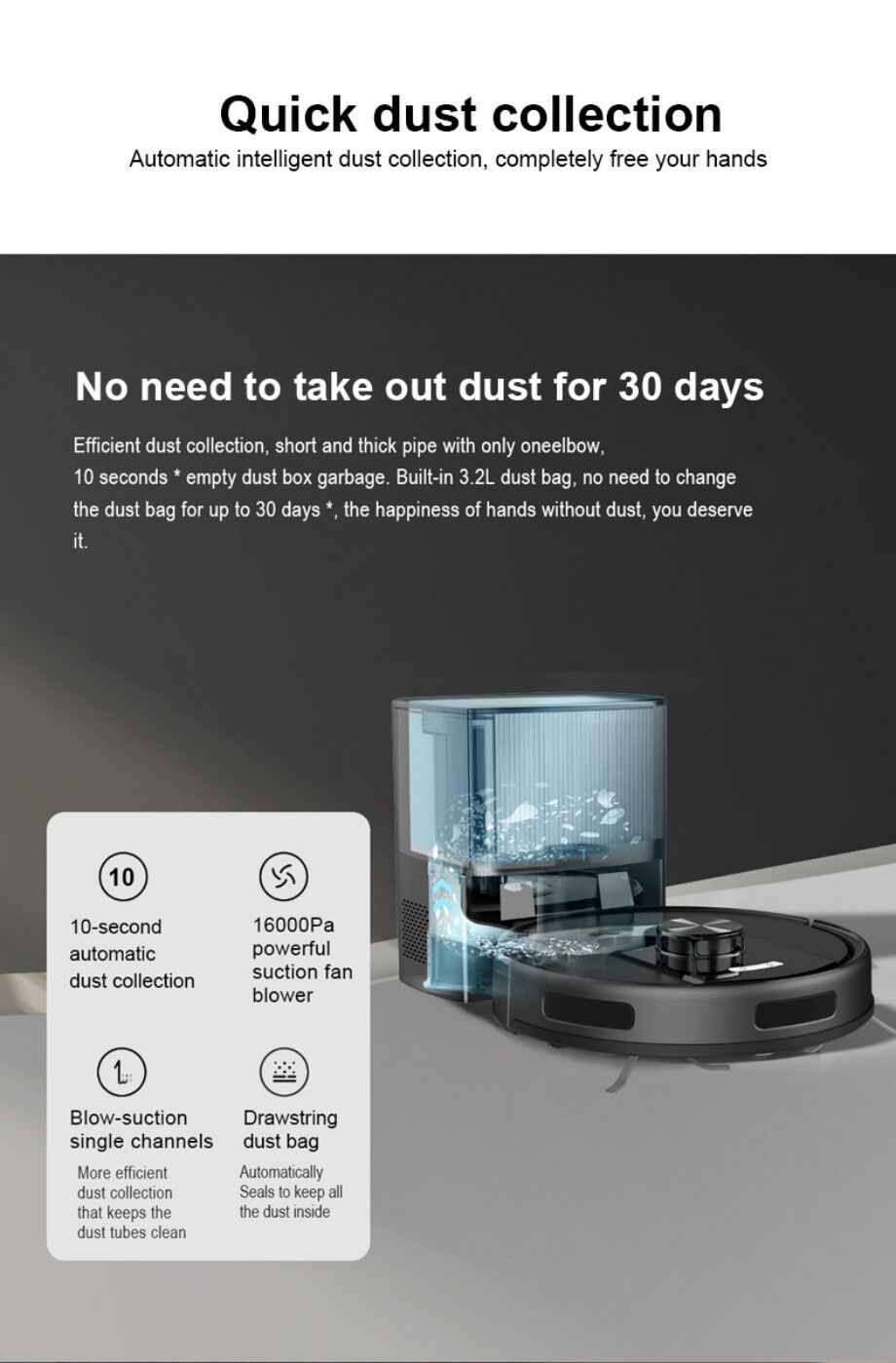 Oem/odm Robot Vacuum Cleaner With 3000pa Suction, Brushless Motor, And ...