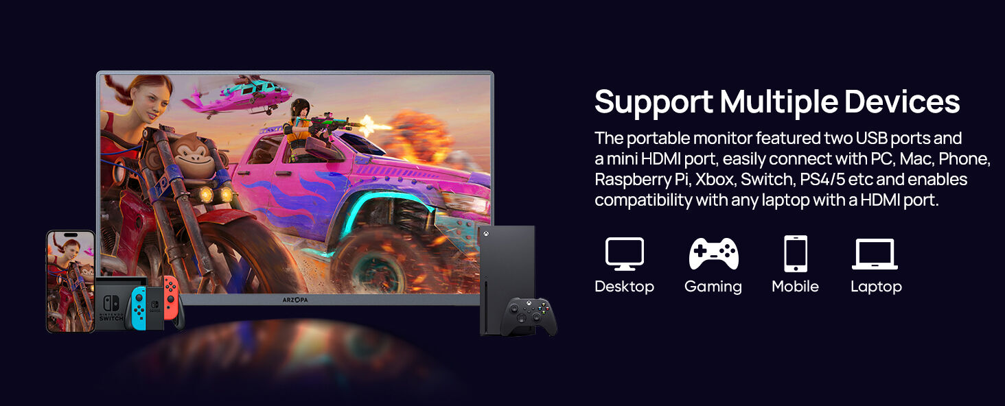 Arzopa A3c Pro 13.3 Inch Pulgadas Oled 1080p Portable Gaming Gamer Usb ...