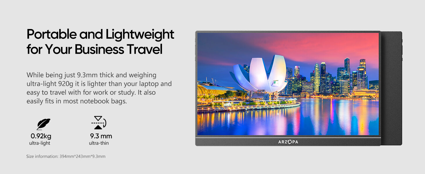 Arzopa A1m 17.3 Inch 1080p Ultra Slim Portable Gaming Gamer Usb Monitor ...