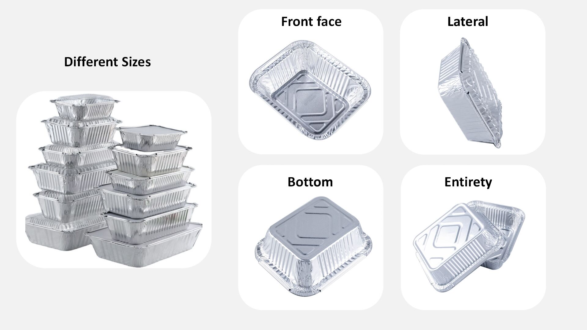 Eco Friendly Hotel Restaurant Takeaway Disposable Aluminum Foil Food