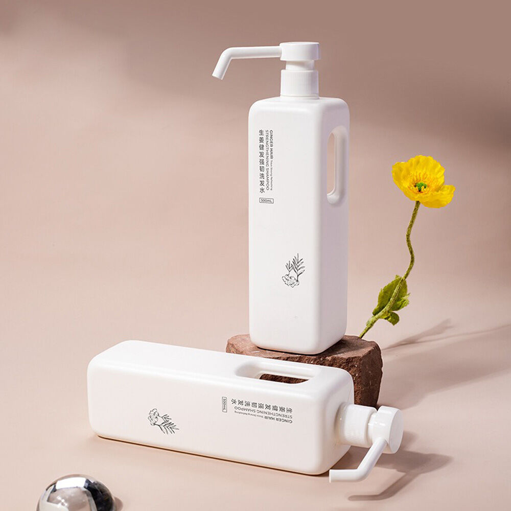 Custom Shower Gel Container White Hdpe Plastic 500ml Square Shampoo ...