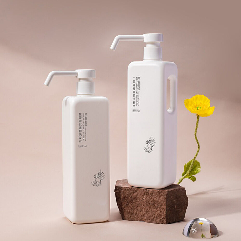 Custom Shower Gel Container White Hdpe Plastic 500ml Square Shampoo ...