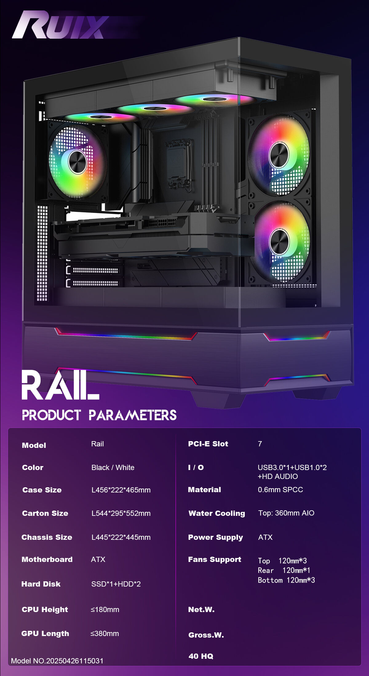 Factory Direct High Quality China Wholesale Ruix Rail Mid Tower Gaming ...