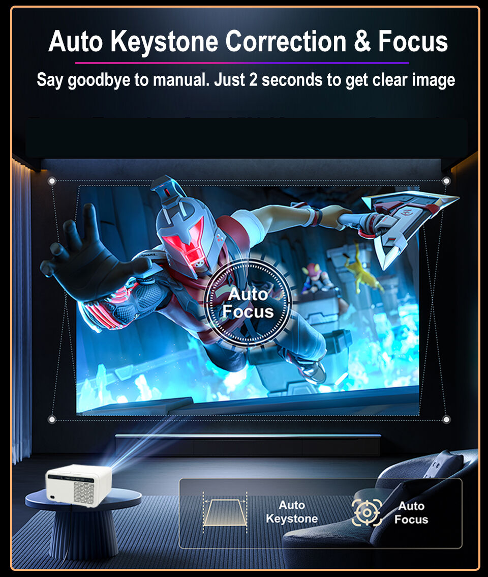 Real 1500 Ansi 4k Video Projector Mirror Screen Smart Android 12 Movie ...