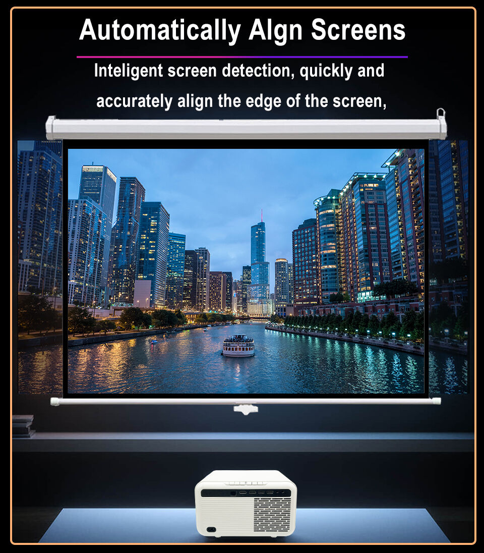 Real 1500 Ansi 4k Video Projector Mirror Screen Smart Android 12 Movie ...