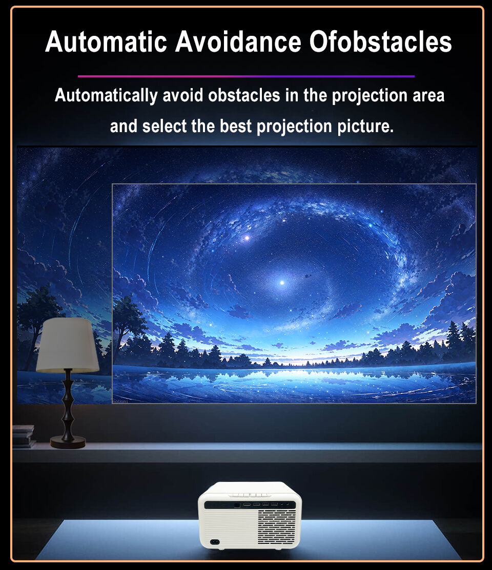 Real 1500 Ansi 4k Video Projector Mirror Screen Smart Android 12 Movie ...