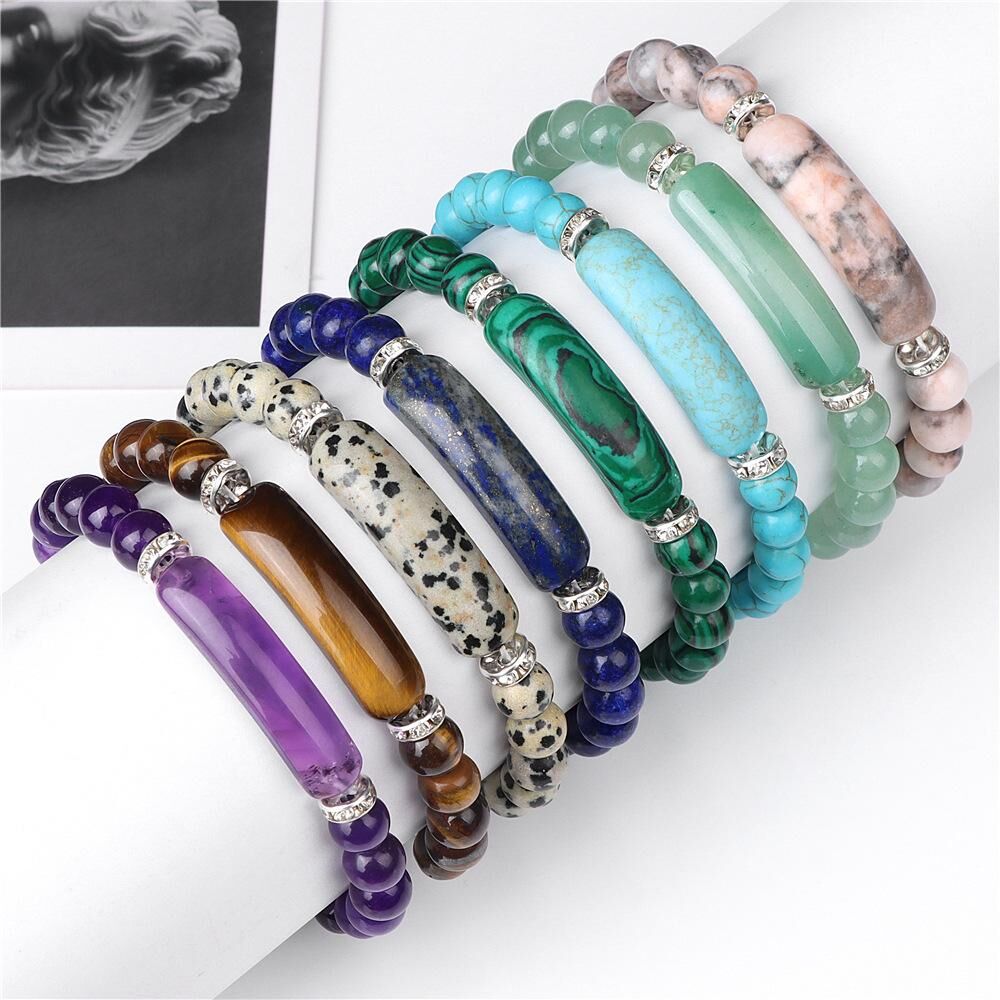 Natural Stone Bead Bracelet Love Hand Vintage Simple Men's And Women's ...