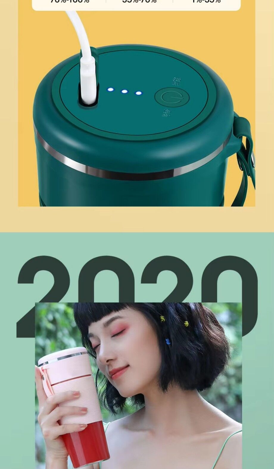 Rechargeable Usb Personal Mobile Mini Smoothie Hand Blender Portable ...