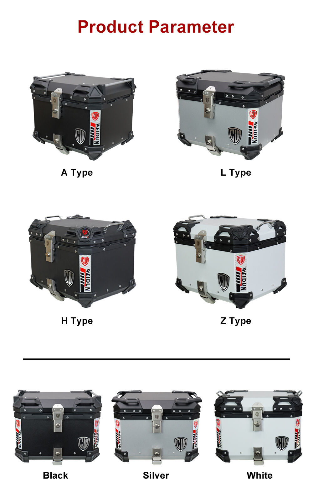 45l Motorcycle Accessories Ventilated Top Case Cheap Motorcycle Tail ...