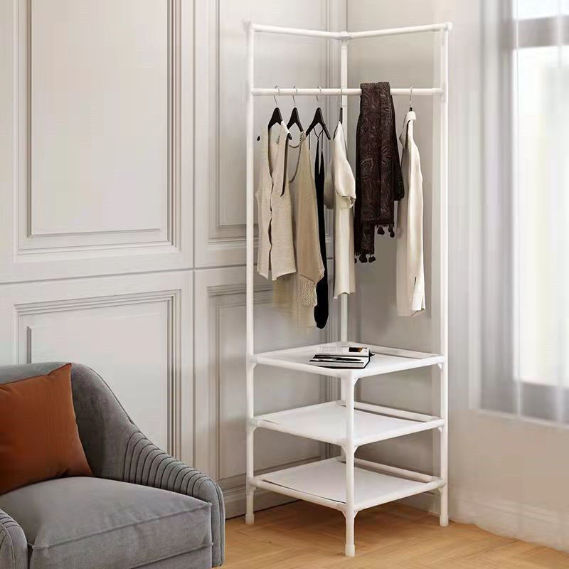 Corner Multi-tier Assembled Coat Rack With Hangers - Bedroom Corner ...