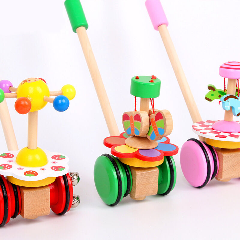 Push & Pull Baby Toys Early Educational Wooden Push Pull Baby Toys ...