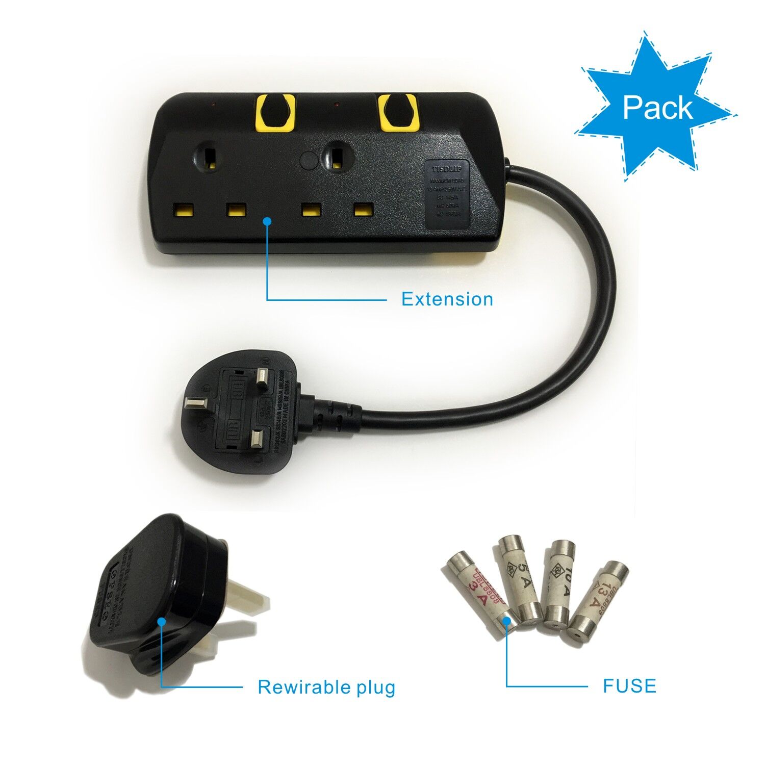 Bulk Buy China Wholesale Universal 2 Uk Outlet Surge Protector 13a ...