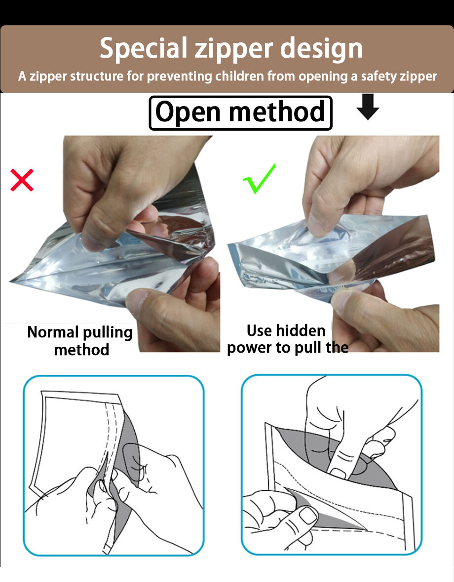 Child Proof Zipper Bag Custom Printed Composite Packaging For Food ...