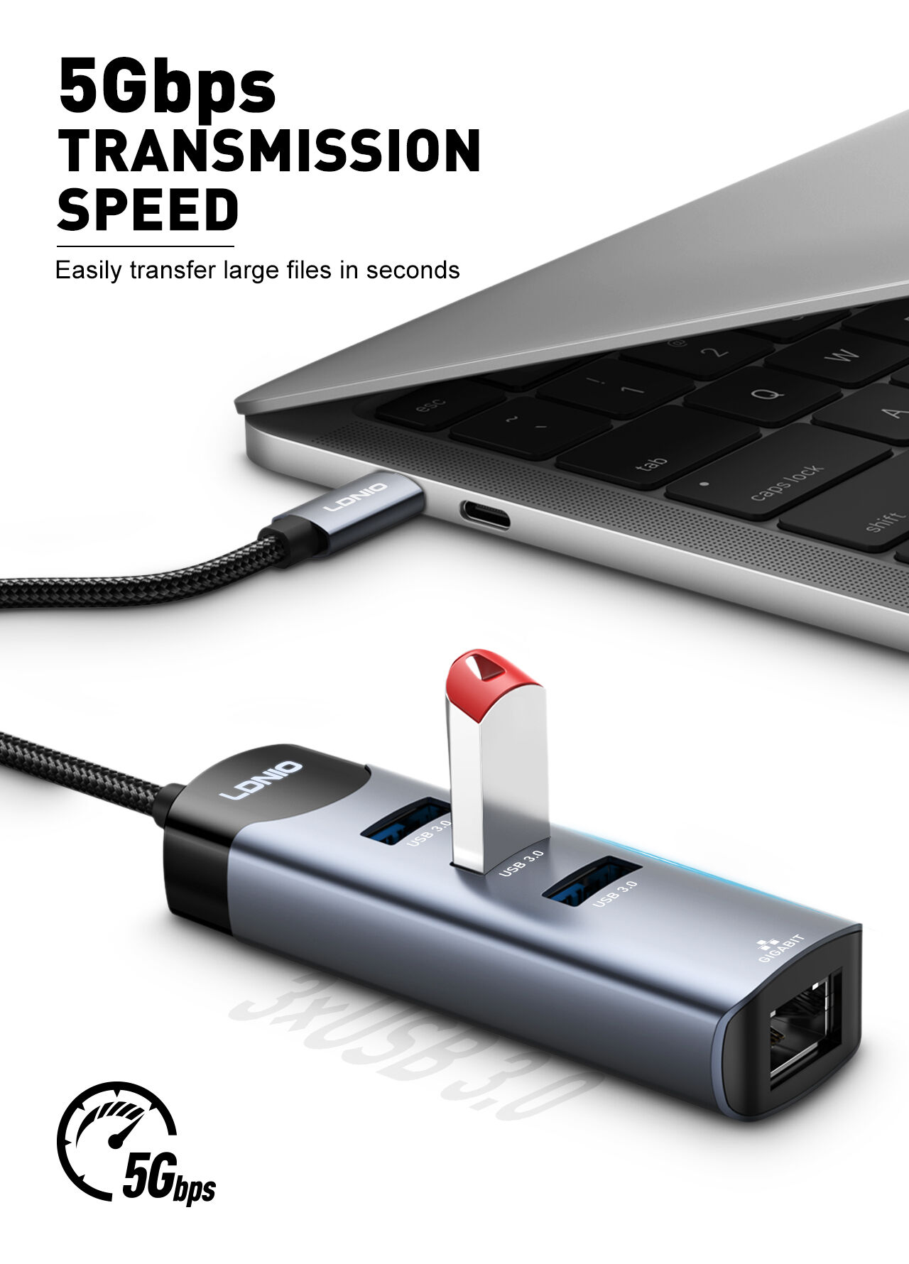 Factory Direct High Quality China Wholesale Ldnio Ds-144c Type-c To Usb ...