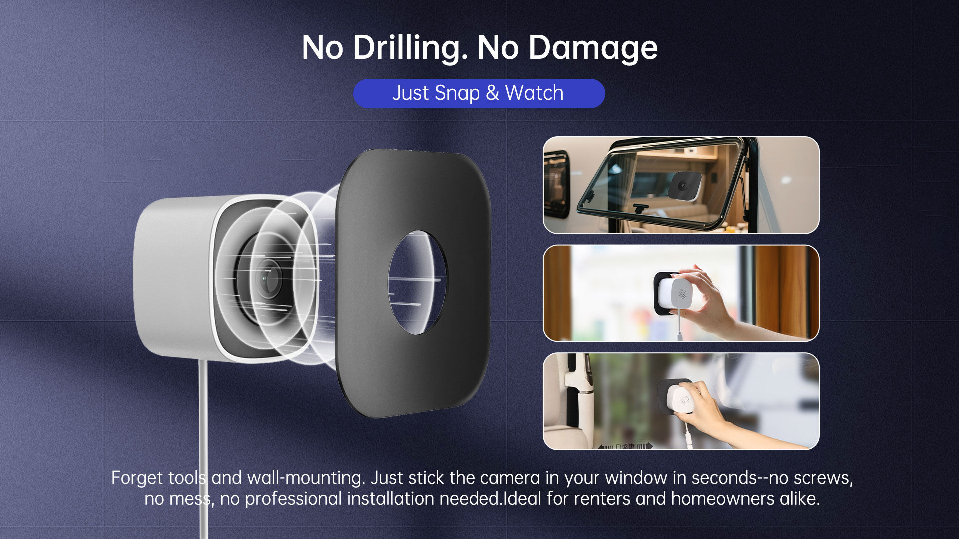 W5 Window Camera With Magnetic Base, Ip65 Weatherproof Rating, And ...