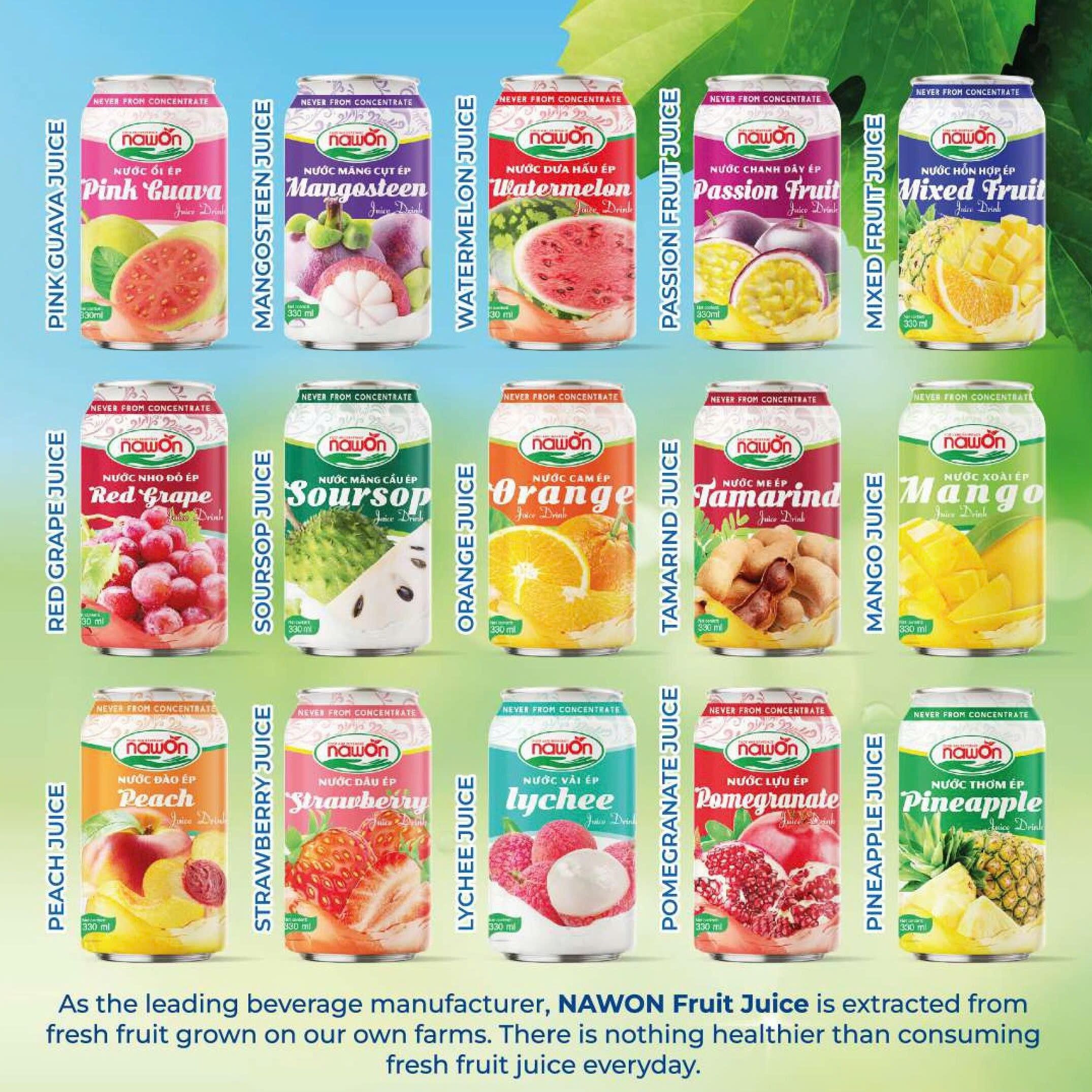 Top Product Nawon In Vietnam Tropical Fruit Juice Can 330ml Factory Gmp ...