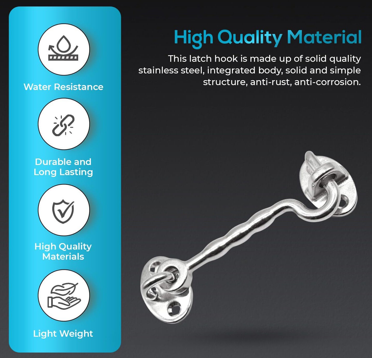 Hot Selling Stainless Steel Eye Hook Window Stay Lock Hook Bolt Door ...