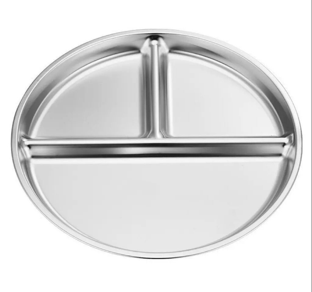 Buy China Wholesale Buffet Plates Stainless Steel Three-compartment ...