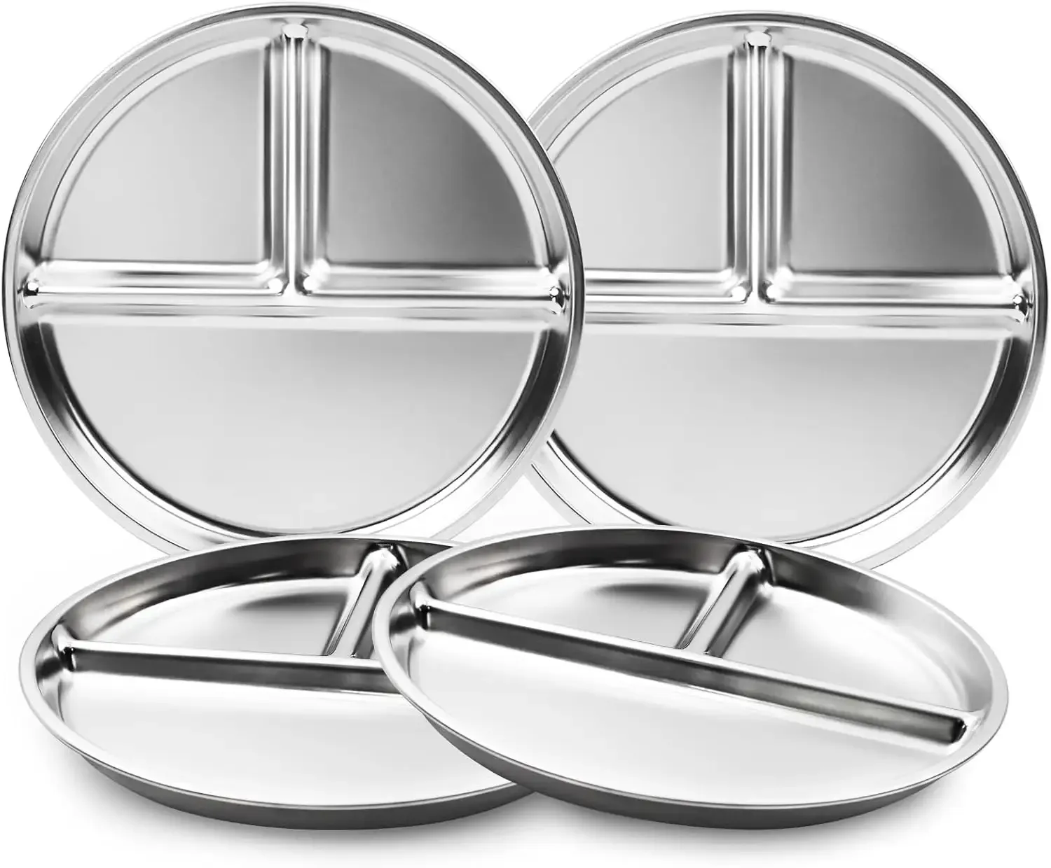 Buy China Wholesale Buffet Plates Stainless Steel Three-compartment ...