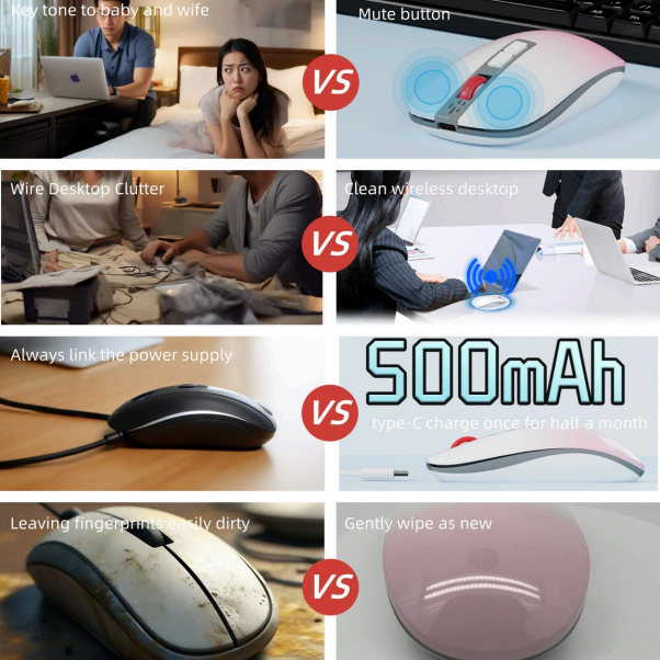 Ai Smart Bluetooth Wireless Mouse, Ergonomic, Portable Dual Bluetooth 2 ...