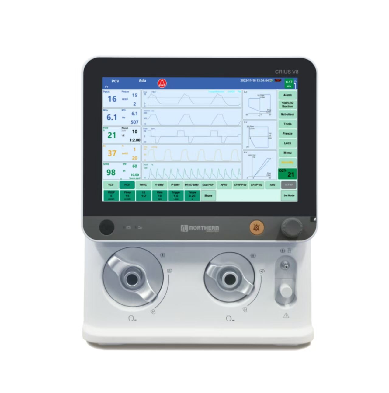 Crius V8 12.1-inch Color Touch Screen Medical And Hospital Ventilator ...