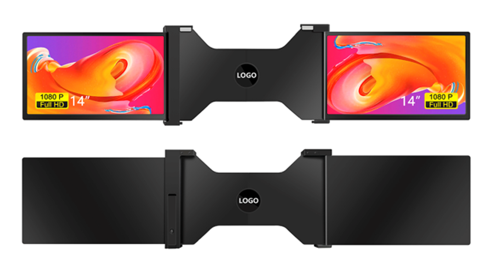 Buy China Wholesale Two 14-inch Panoramic Laptop Monitors, Creating A ...