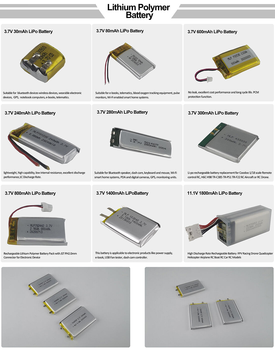 Mica Rechargeable 3.7v 550mah Lithium Polymer Battery 602540 Li Polymer ...
