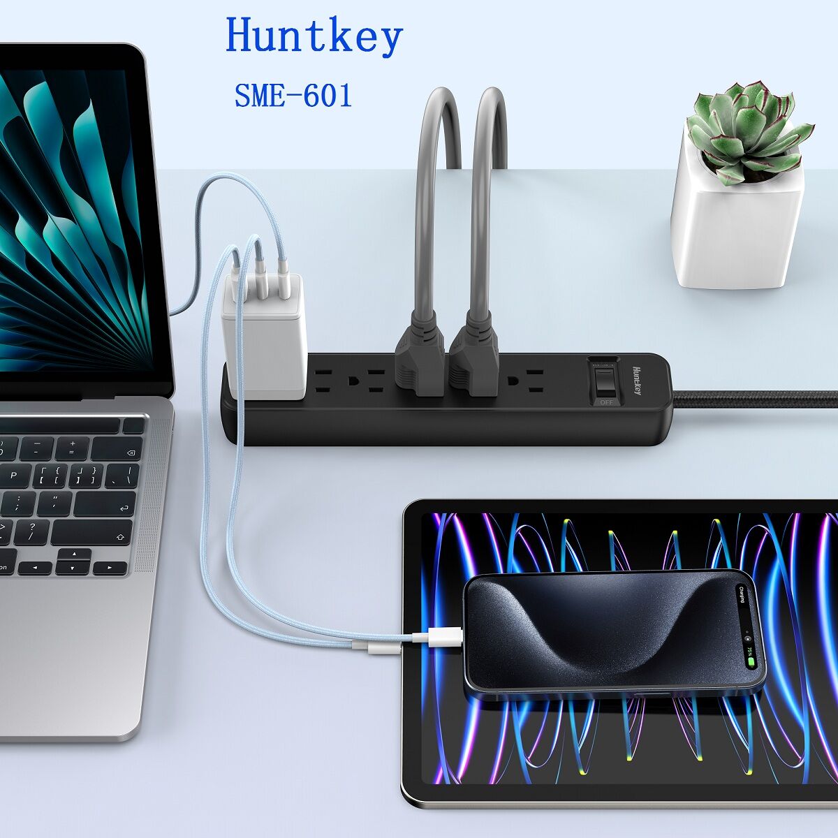 Huntkey American Standard 6 Ac Outlets With Switch And 4ft Extension ...
