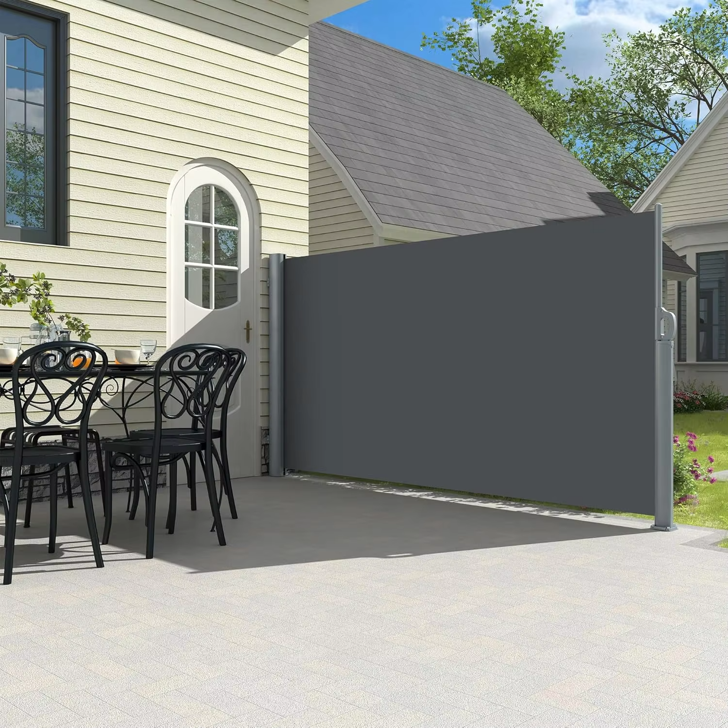 Aluminum Rust Proof Patio Sun Shade Screen Retractable Side Awning ...