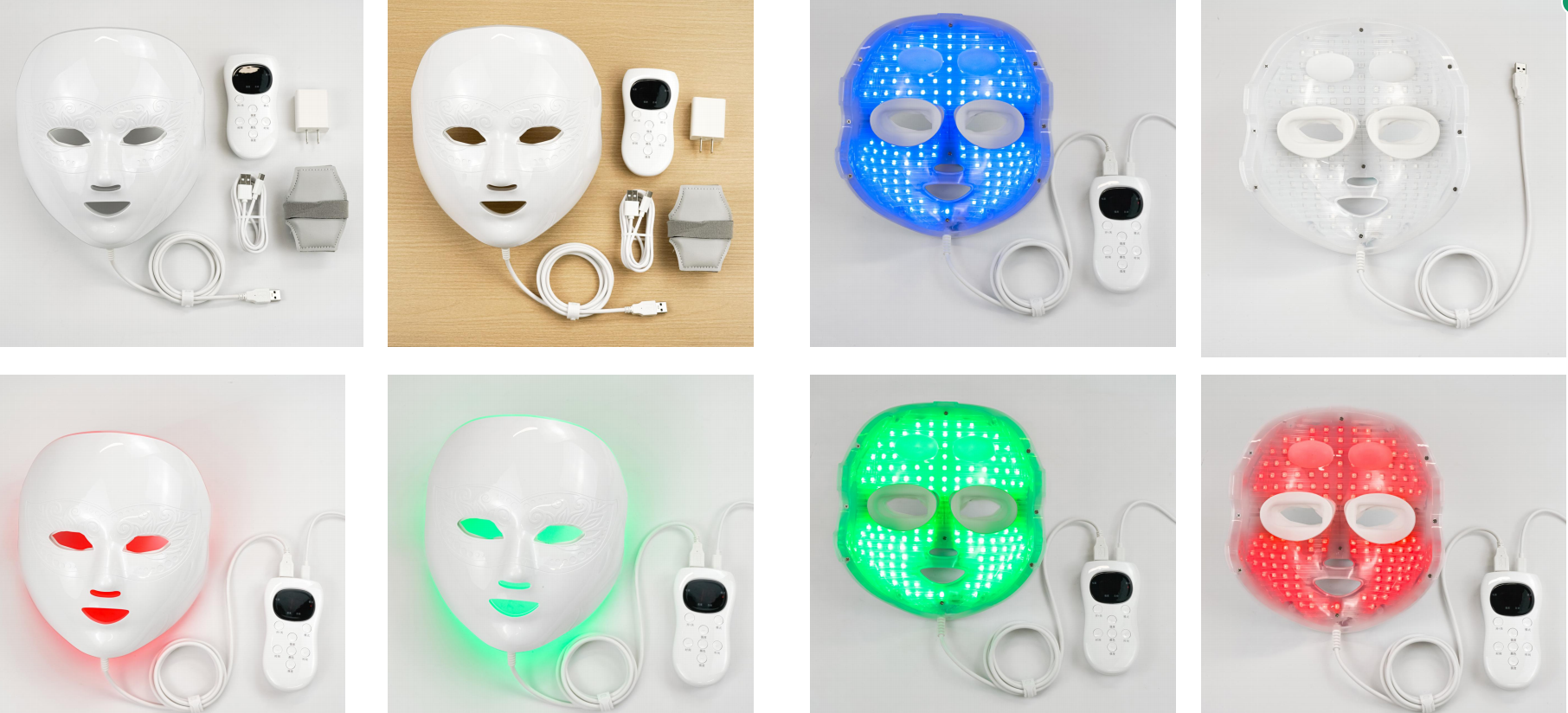 7 Color Led Facial Mask Red Blue Light Therapy For Glowing Skin And ...
