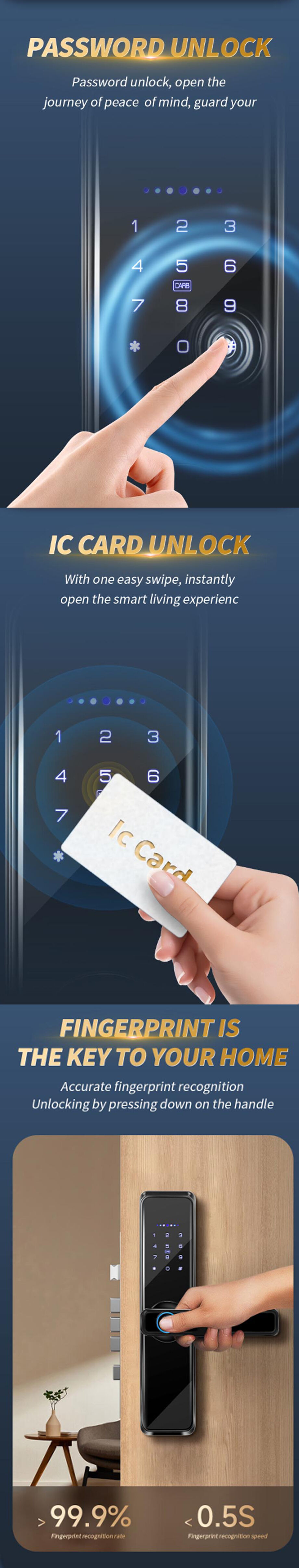 Doorbell Tuya Fingerprint Electric Door Lock With Remote Control With ...