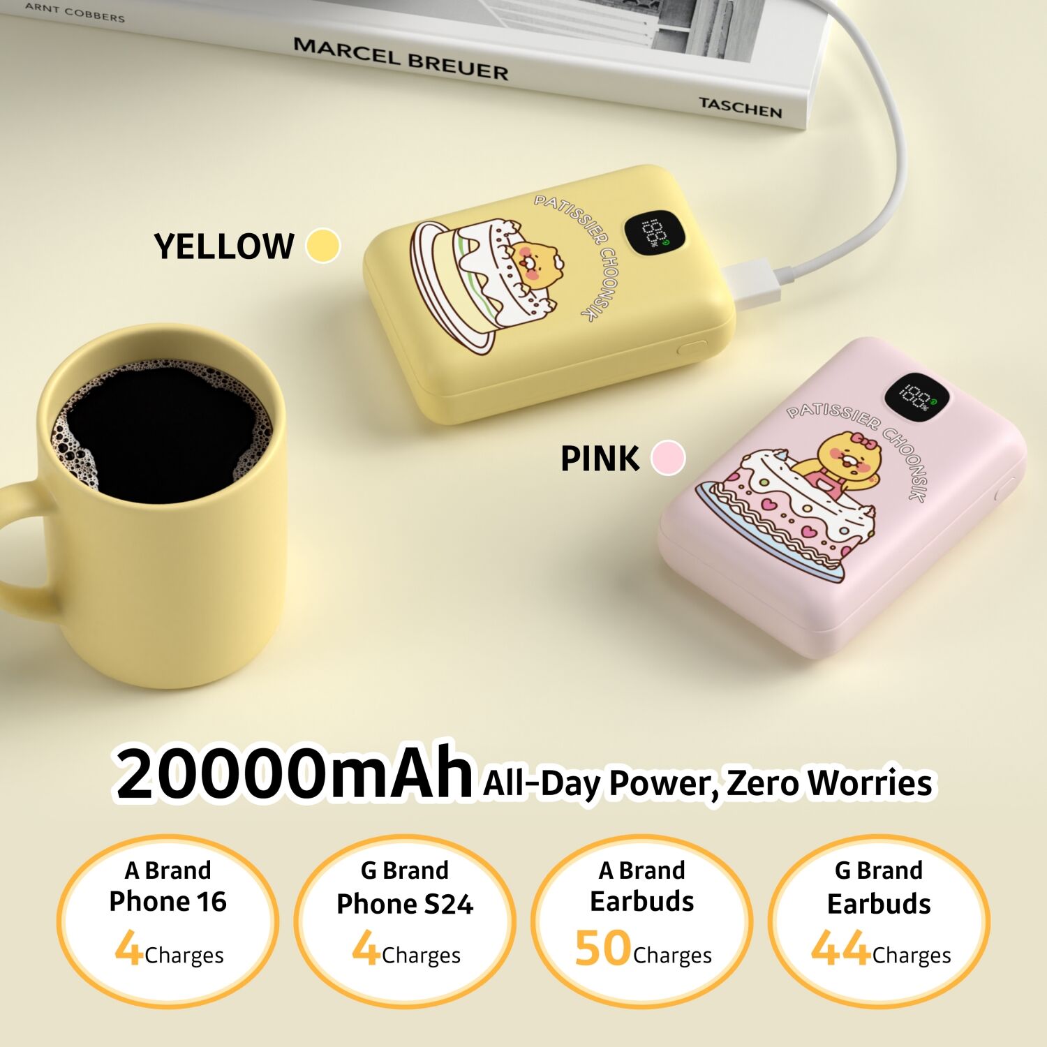 Kakao Friends Mini Power Bank 20000mah 22.5w Fast Charging High ...
