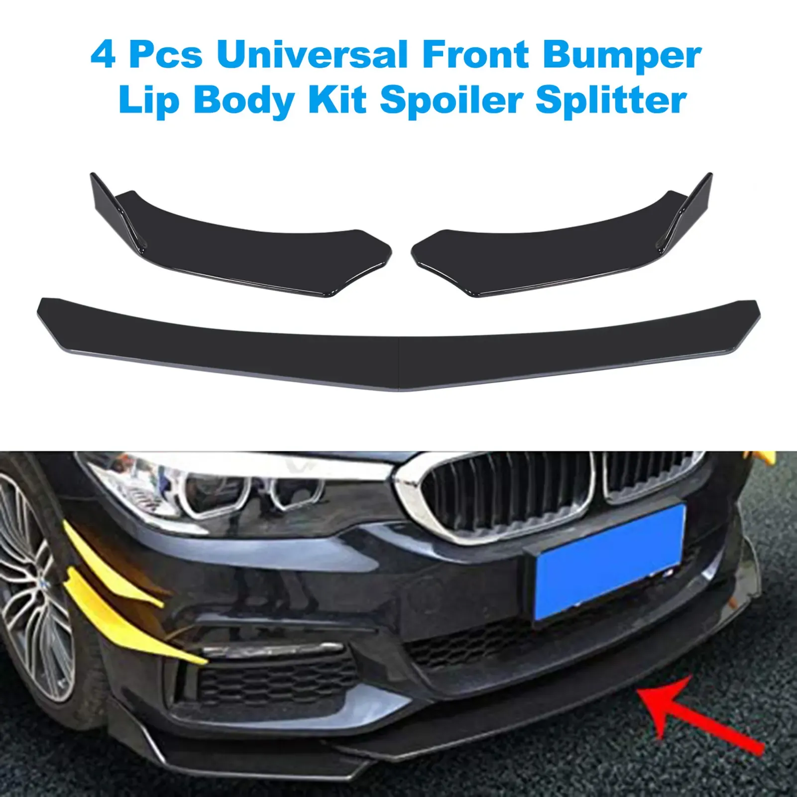 Body Kits Front Bumper Chin Lip Universal Car Modification Three ...